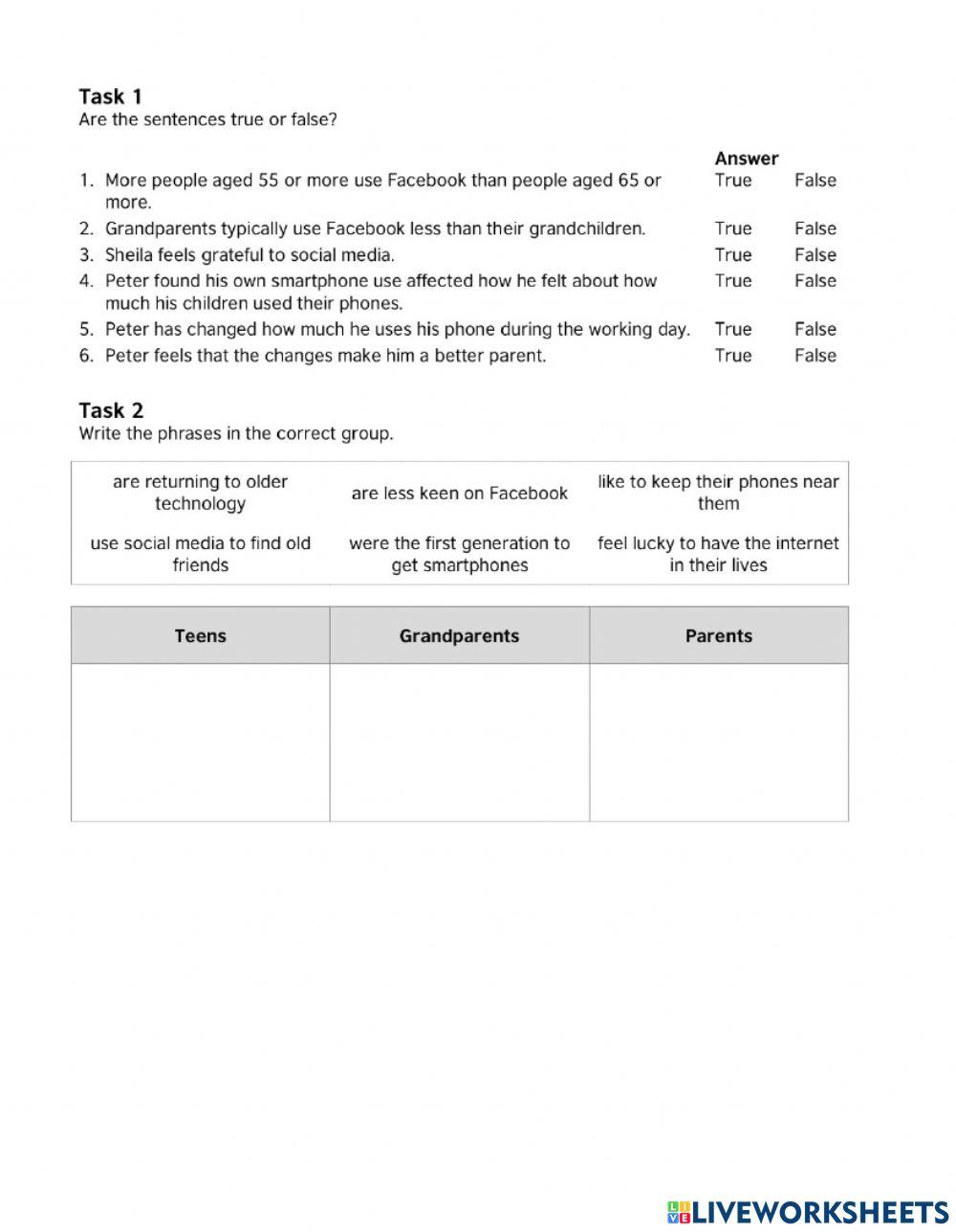 UNIT 3 - READIN… | Free Interactive Worksheets | 5304635