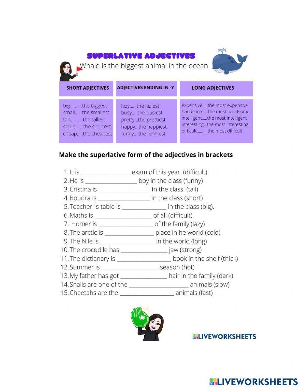 Superlative | Free Interactive Worksheets | 1896333
