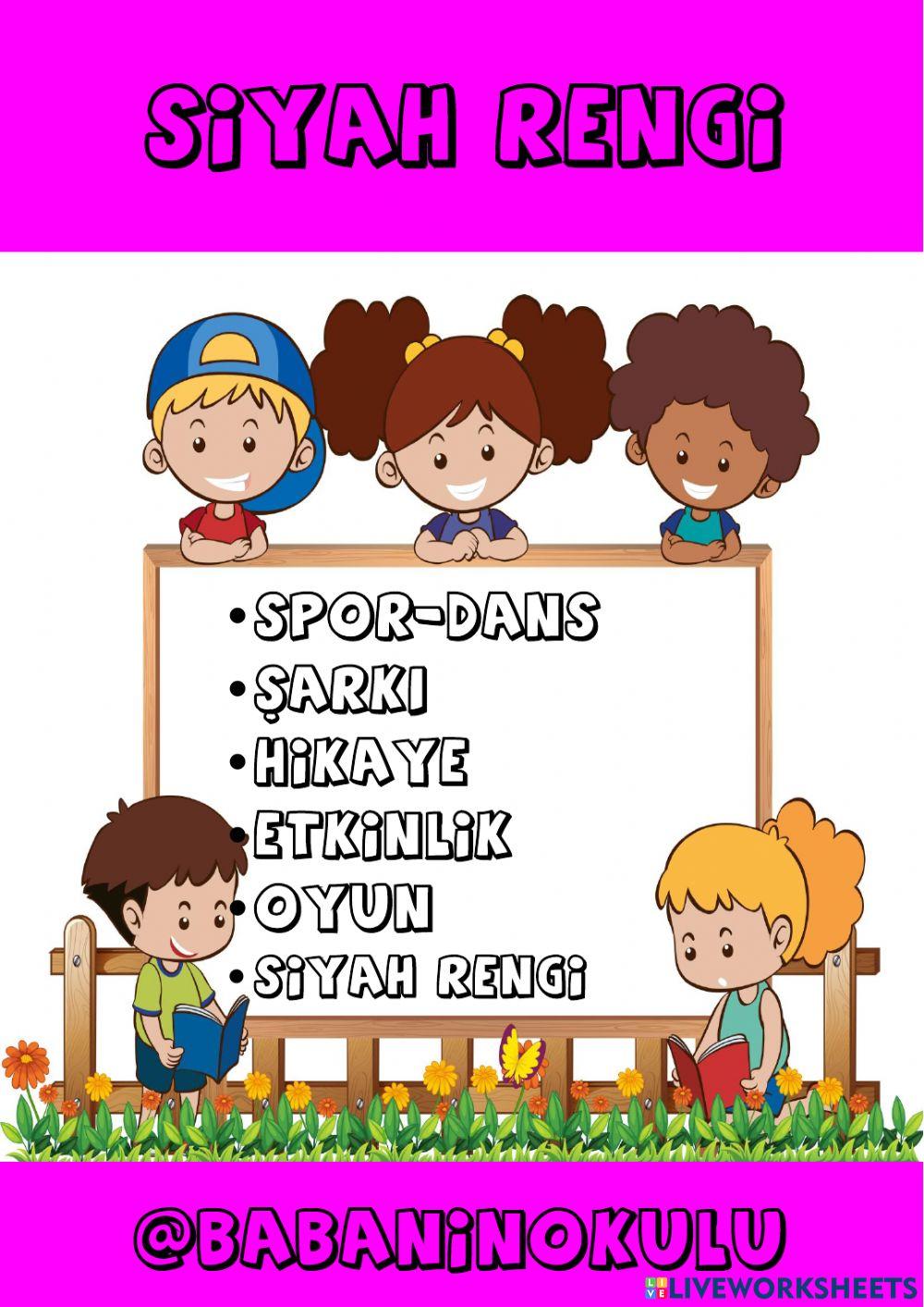 SİYAH RENGİ online exercise for | Live Worksheets