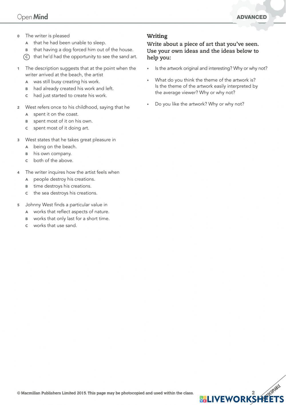 ADVANCED C1 UNIT 8 online exercise for | Live Worksheets