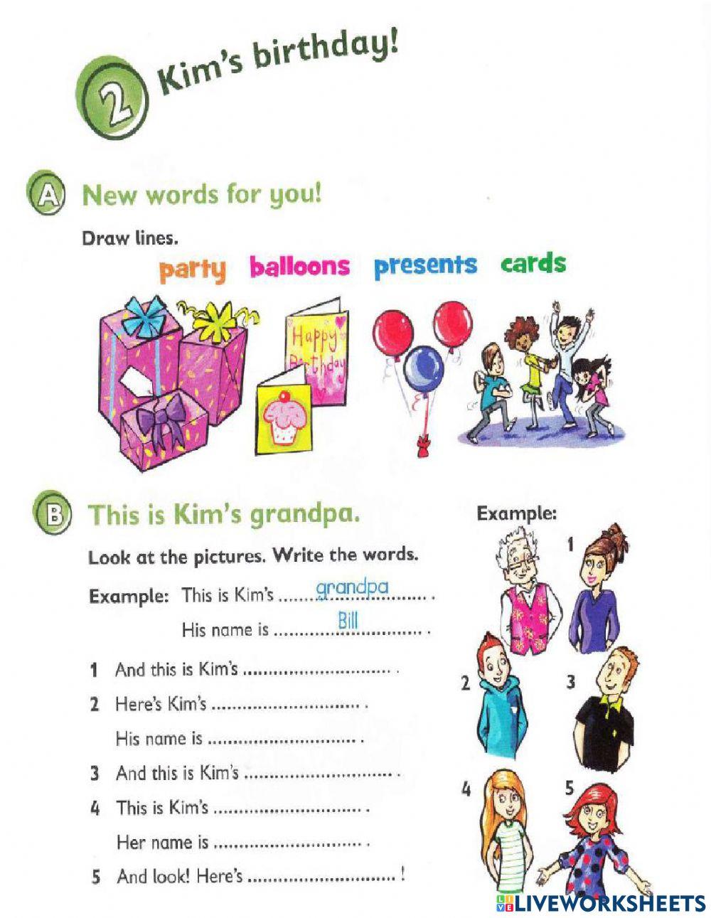 Kim's birthday | Free Interactive Worksheets | 1896534