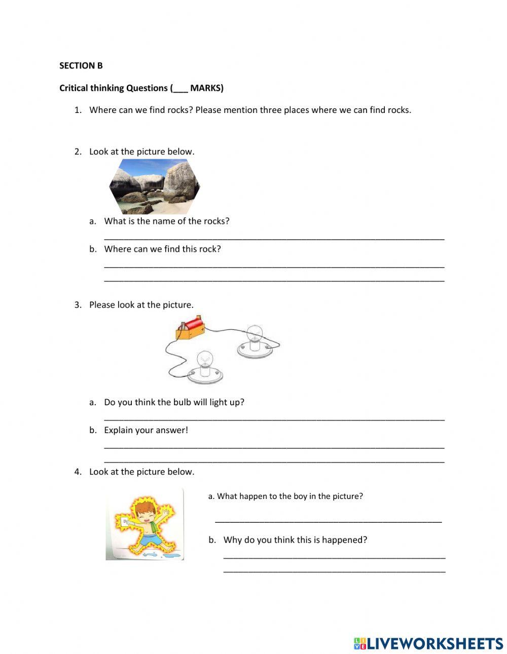Mid semester Science P2 worksheet | Live Worksheets