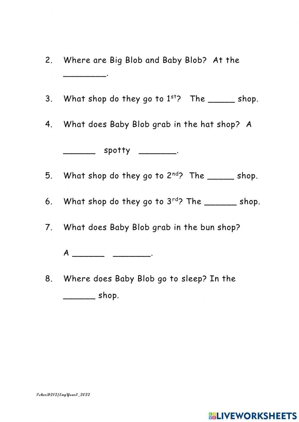 blob worksheet