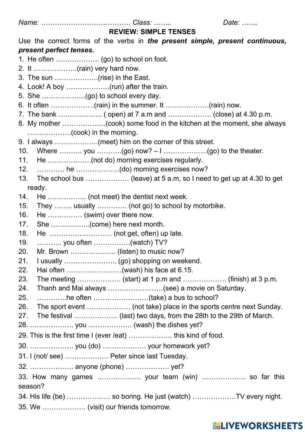 1897106 | English 8-a closer look 2- simple tenses