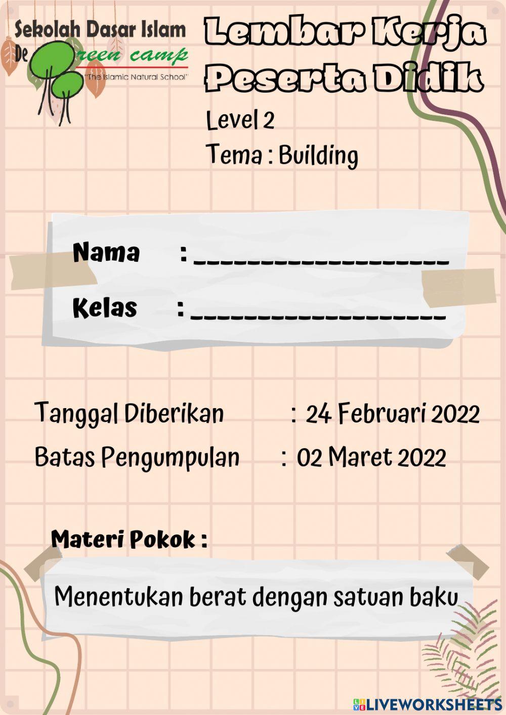 Satuan berat interactive exercise for 2 | Live Worksheets