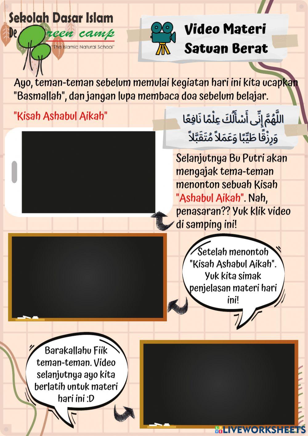 Satuan berat interactive exercise for 2 | Live Worksheets