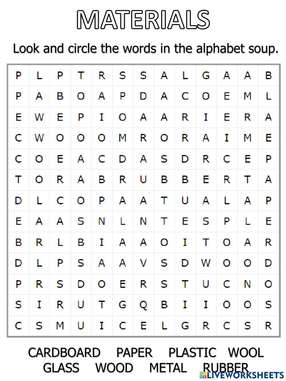 Materials online exercise for 3rd grade | Live Worksheets