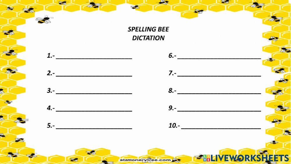 Spellin bee dictation March 9th online exercise for | Live Worksheets