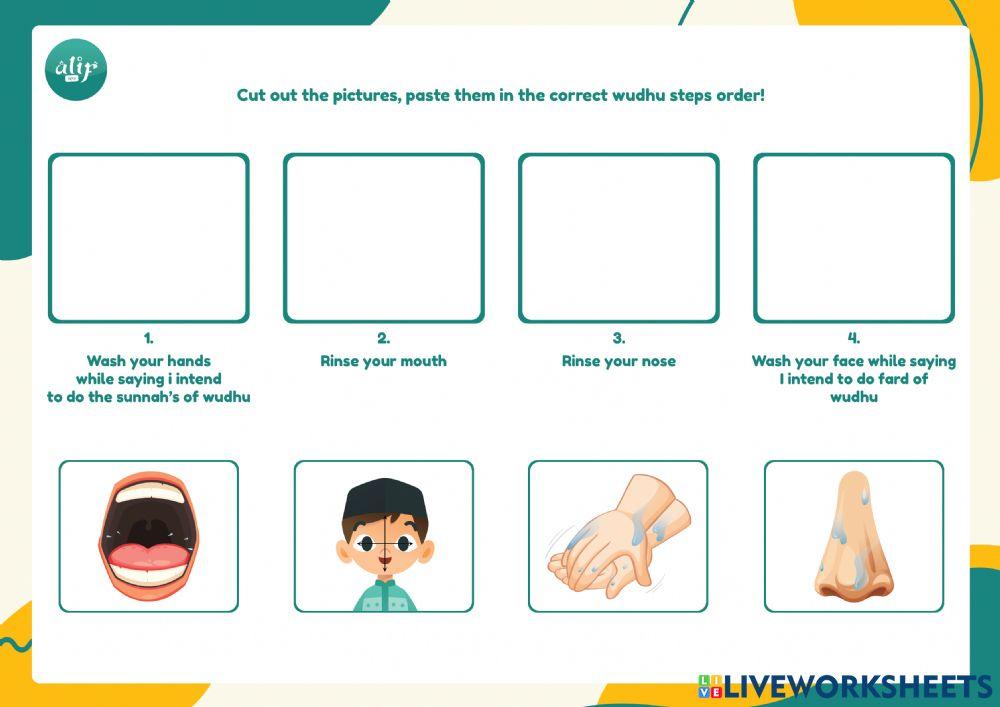 Wudhu Movement Matching Part 1 worksheet | Live Worksheets