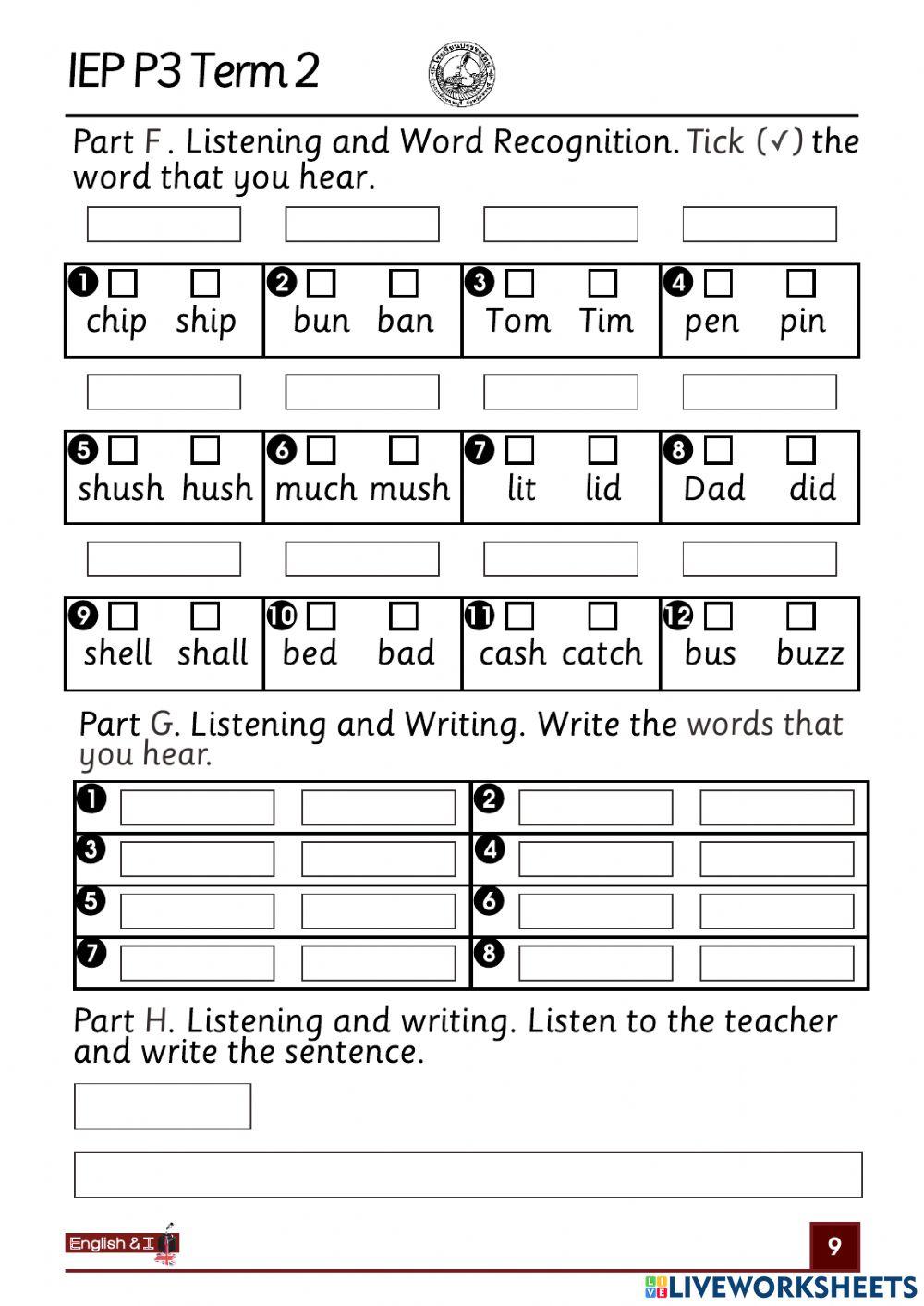 IEP G6 End of Term Test 3553938 | E_and_I
