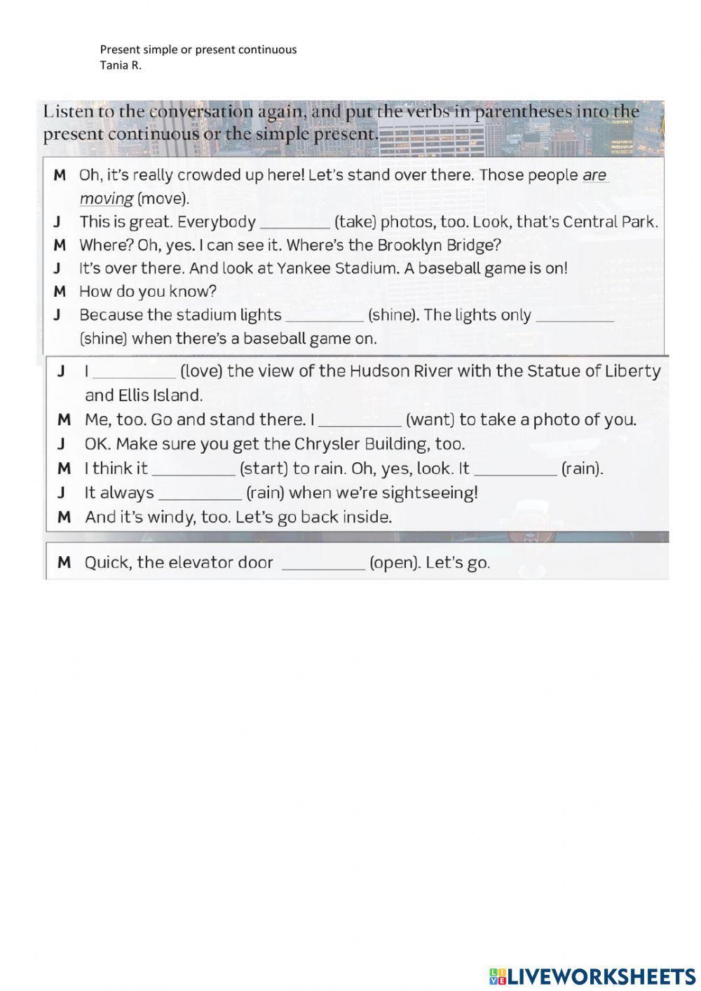 Present simple … | Free Interactive Worksheets | 1897718