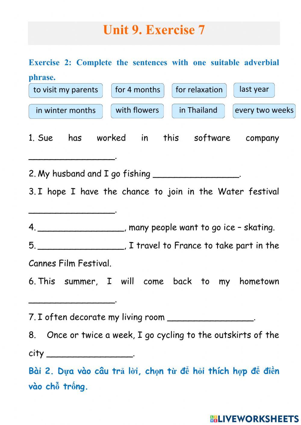 U9 interactive exercise | Live Worksheets
