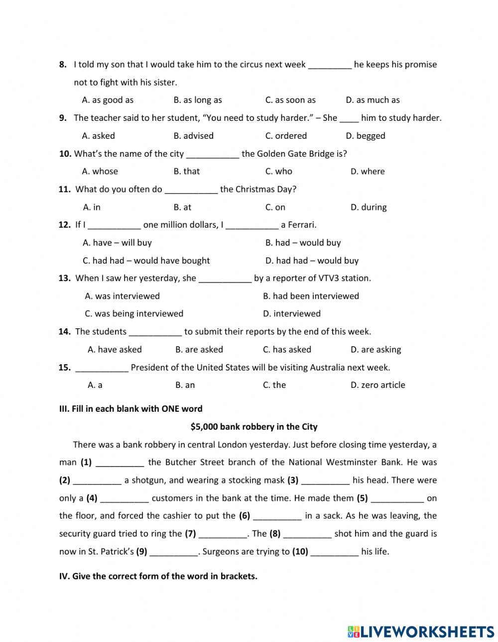 Dt pi2 worksheet | Live Worksheets