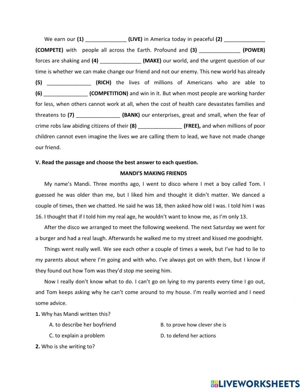 Dt pi2 worksheet | Live Worksheets