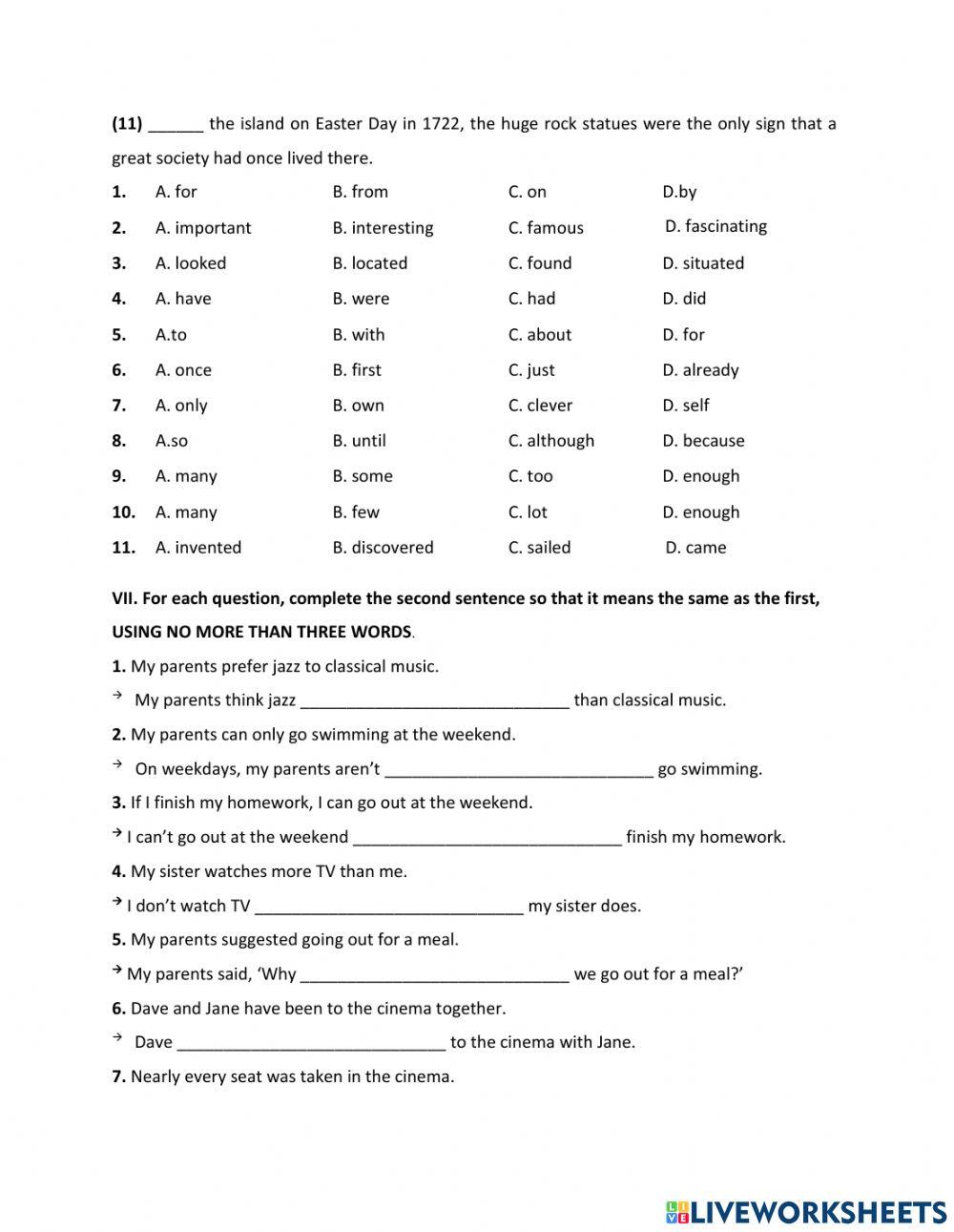 Dt pi2 worksheet | Live Worksheets