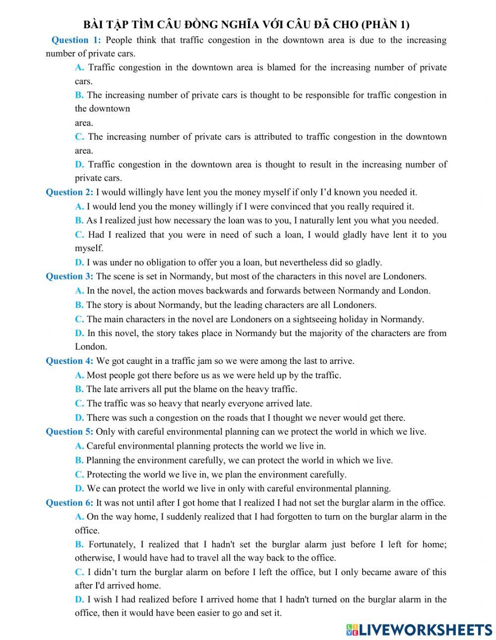 Same meaning se… | Free Interactive Worksheets | 1898070