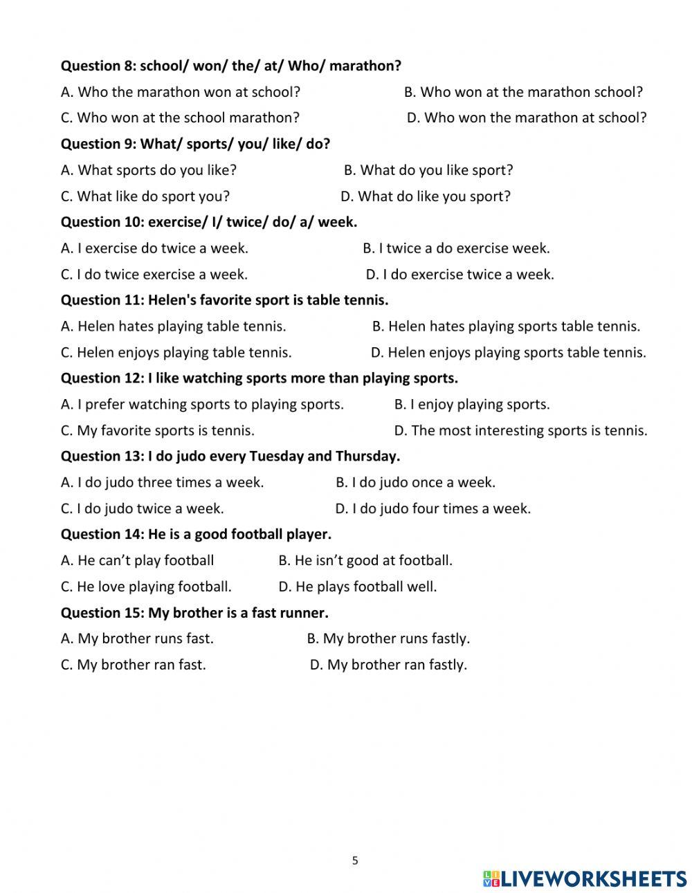 Gr6 Test U8 worksheet | Live Worksheets