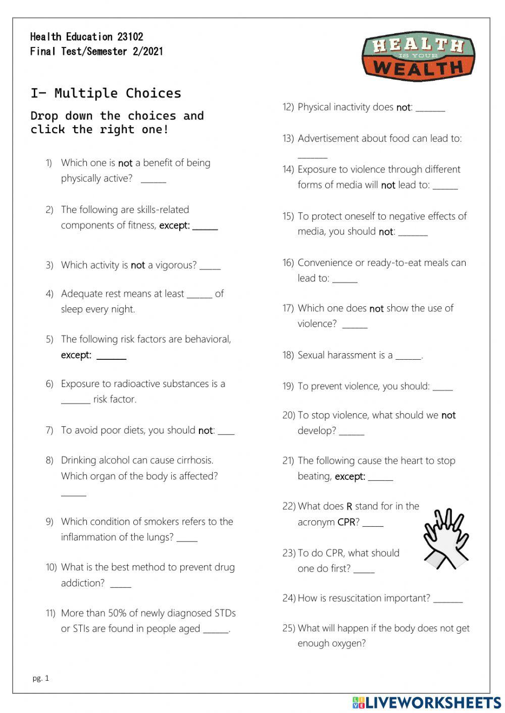 3555111 | Health 6 Final Test | Leah Doysabas