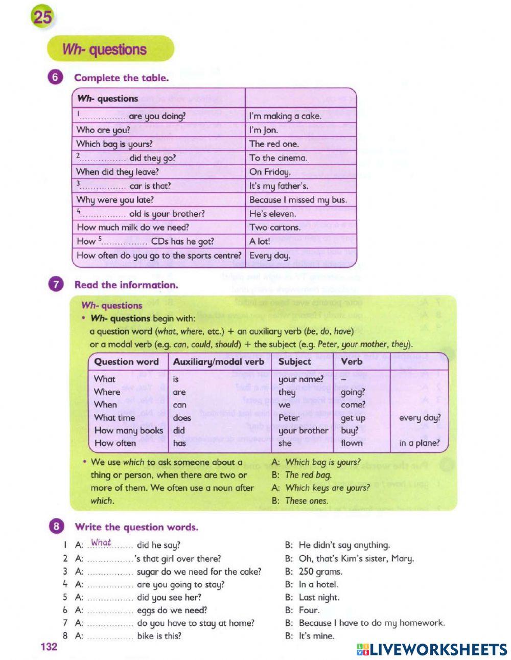 New Grammar Time 3-Page 132-133 online exercise for | Live Worksheets