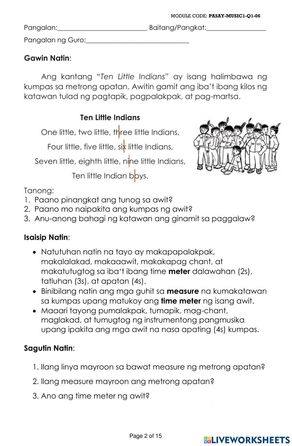 BATO BATO PICK … | Free Interactive Worksheets | 2753501