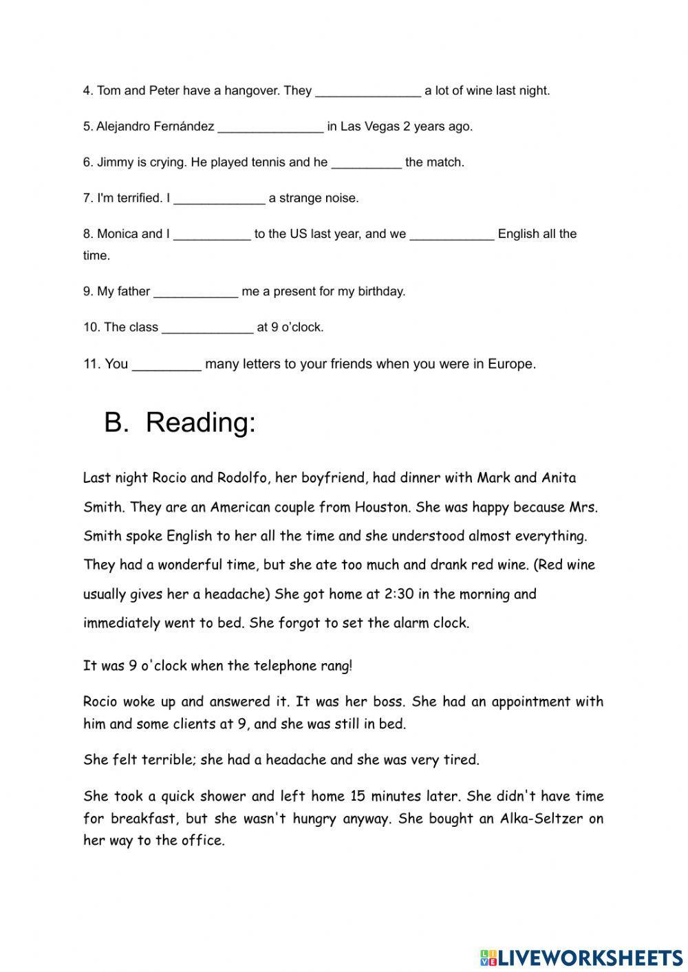 Irregular Verbs… | Free Interactive Worksheets | 1898727