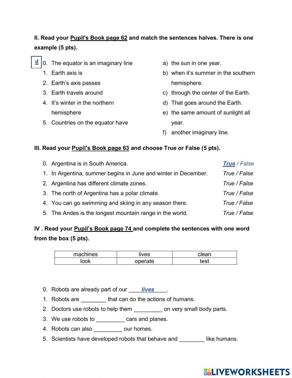 4th Second Term Science Exam online exercise for | Live Worksheets
