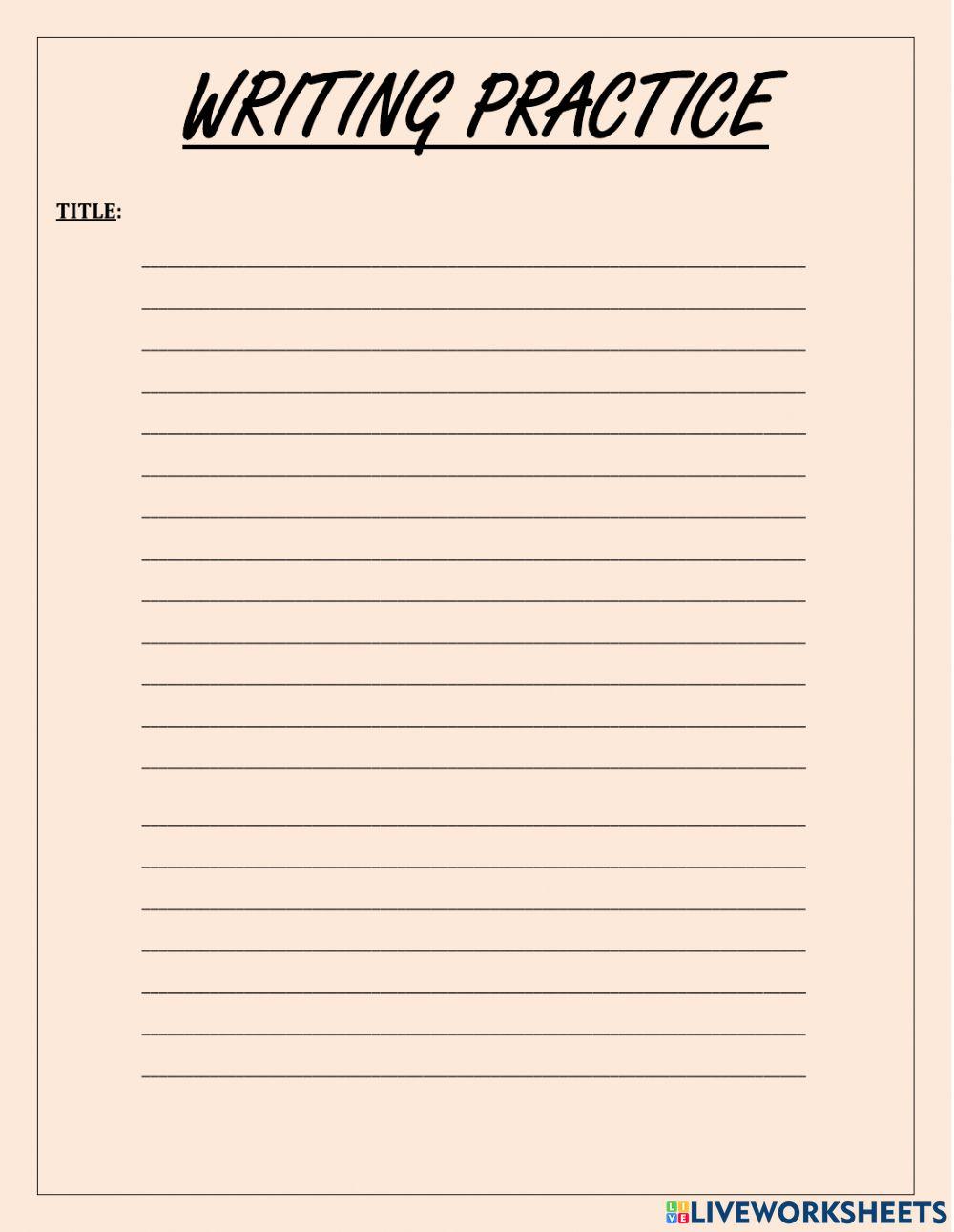 Writing Practice online worksheet for Adults | Live Worksheets