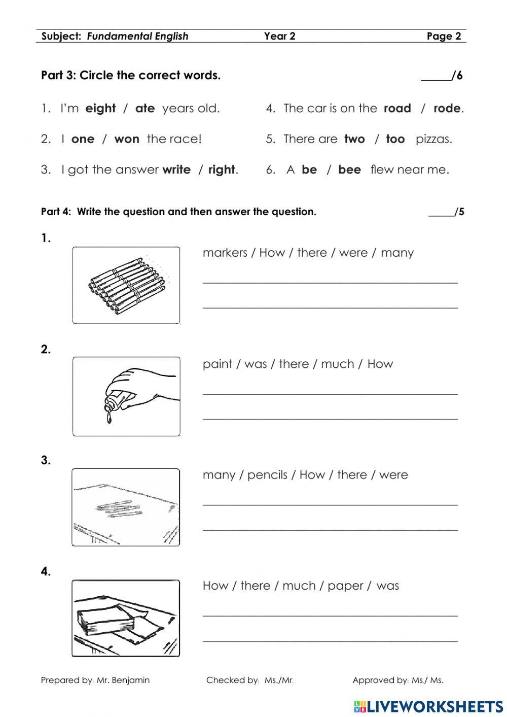 Fundamental Final online exercise for | Live Worksheets