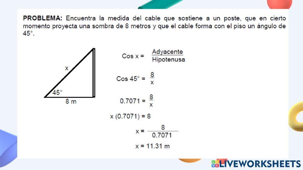 Función Coseno, Funciones Trigonométricas worksheet | Live Worksheets