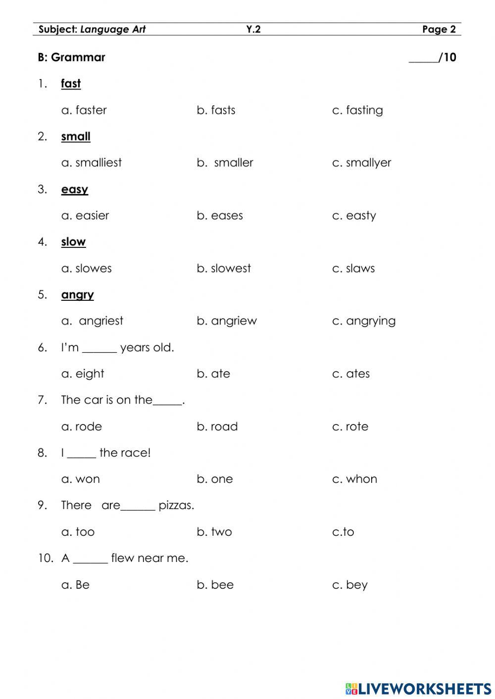 Language Final online exercise for | Live Worksheets