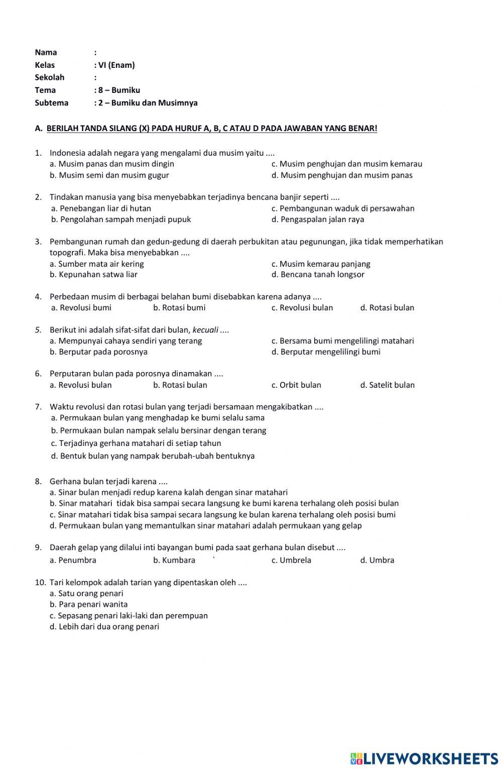 Tema 8 subtema 2 interactive exercise | Live Worksheets