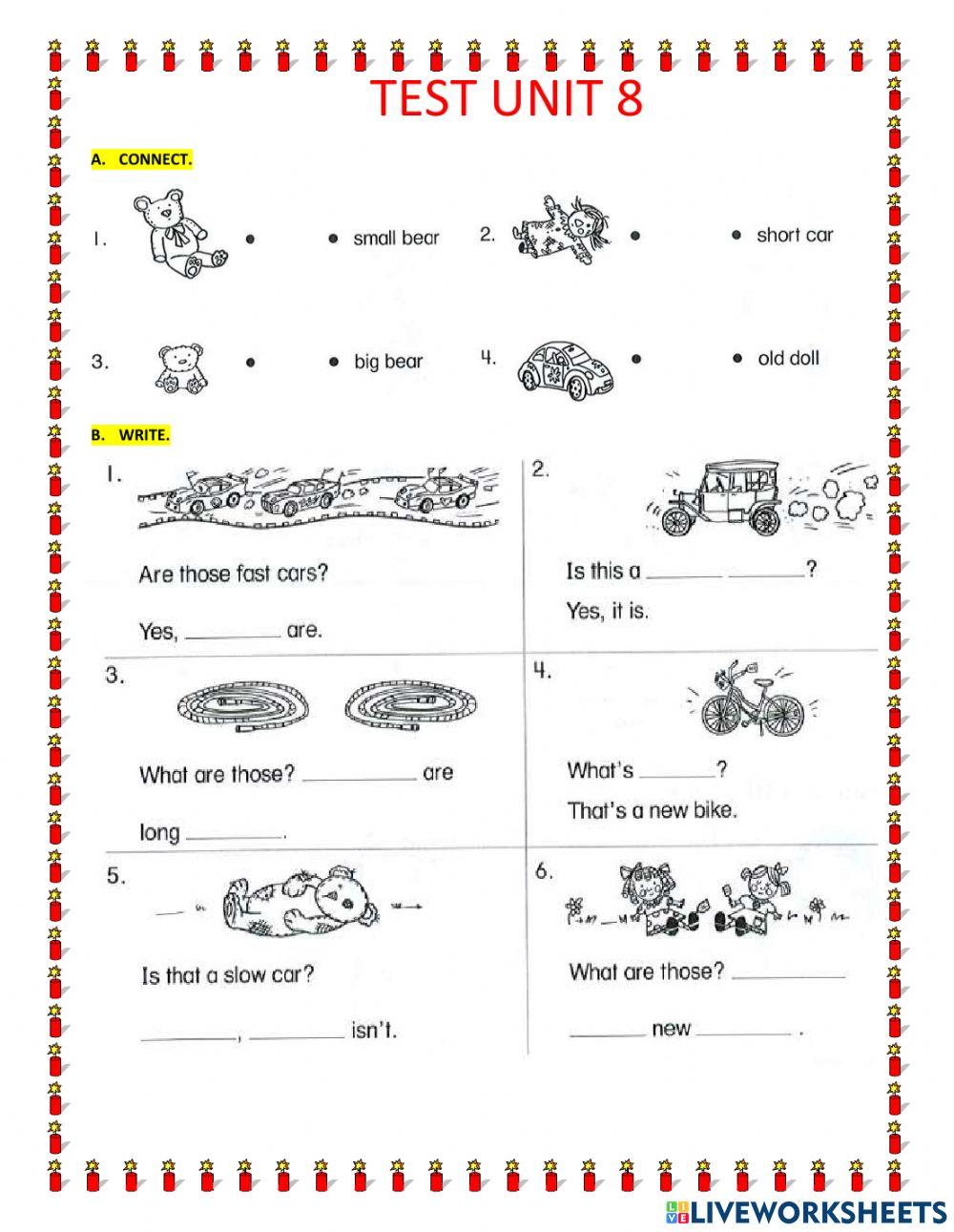 Test unit 8 | Free Interactive Worksheets | 1899867