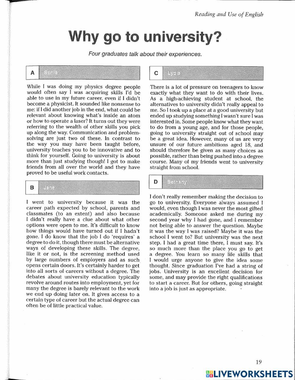 2754675 | FCE reading and use of English part 7 test 1