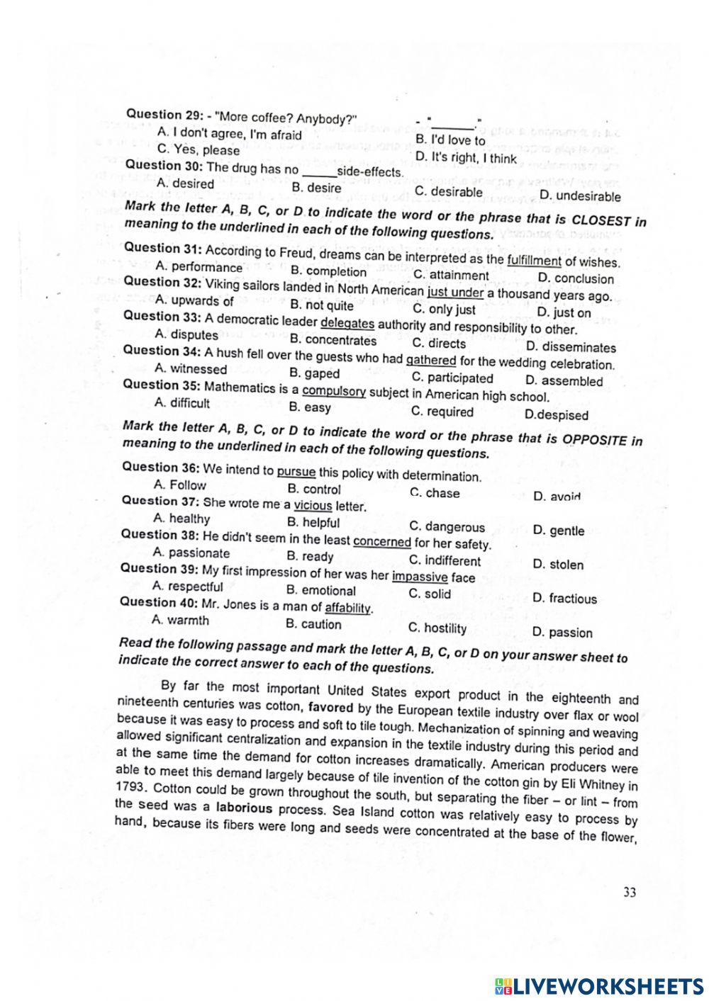 Practice test 6 - cnn (55) worksheet | Live Worksheets