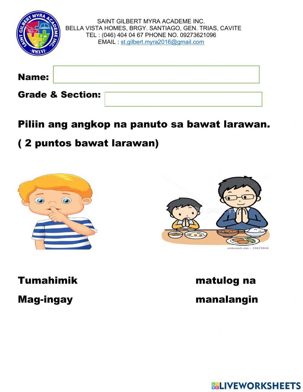 FILIPINO 3rd Quarter online exercise for | Live Worksheets