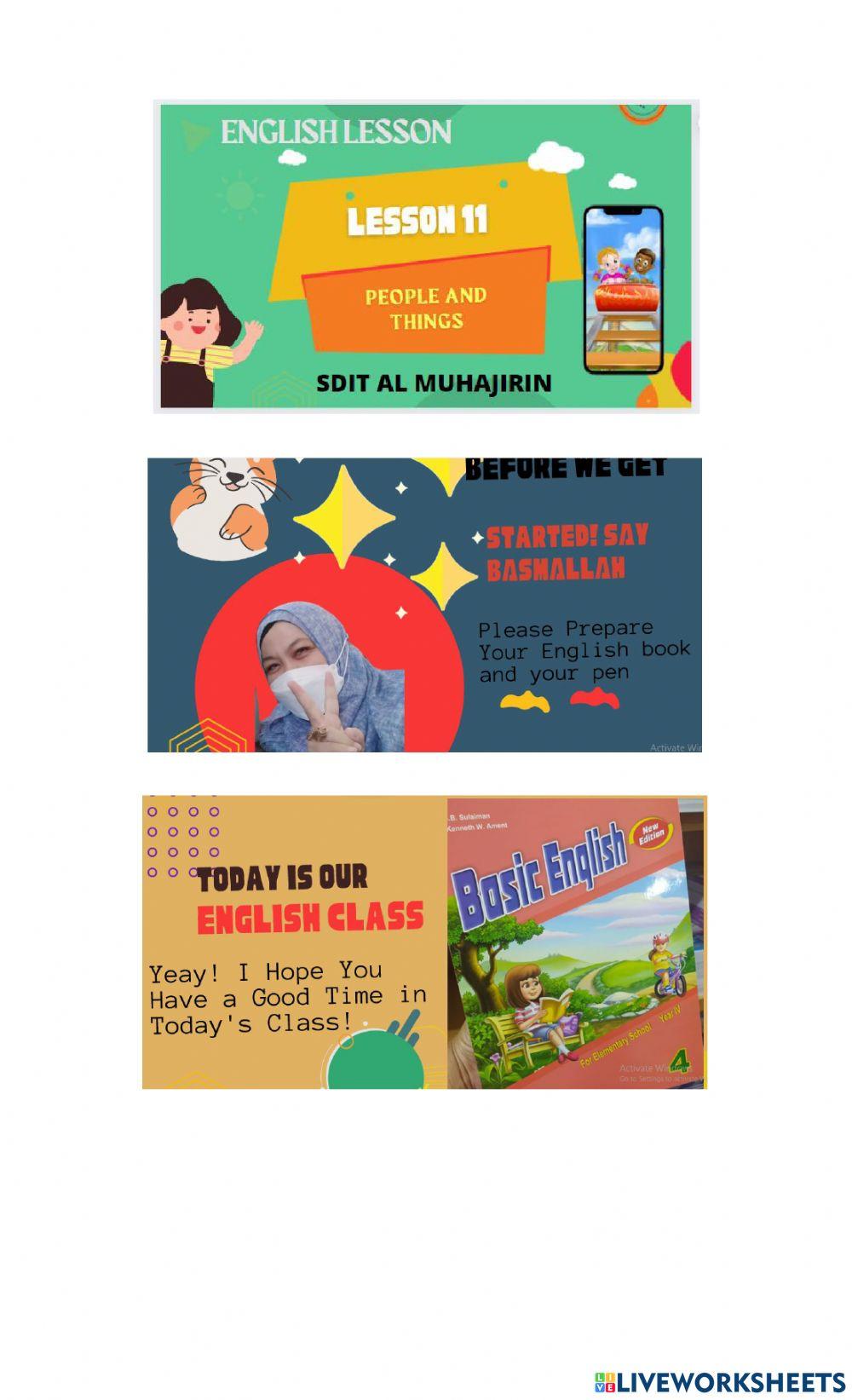 English lesson 11 worksheet | Live Worksheets