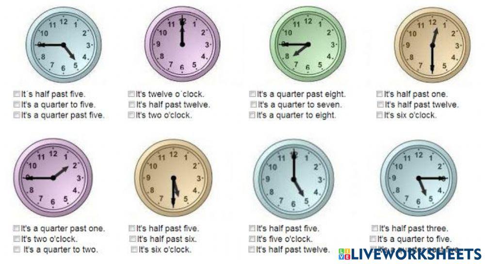 Time online exercise for 6 | Live Worksheets