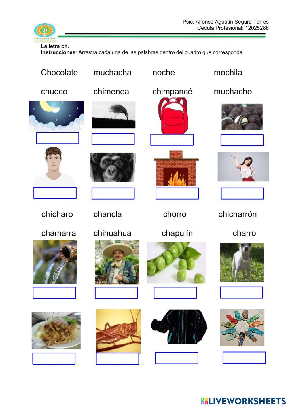 Letra Ch 2554 | Alfonso Segura | Live Worksheets