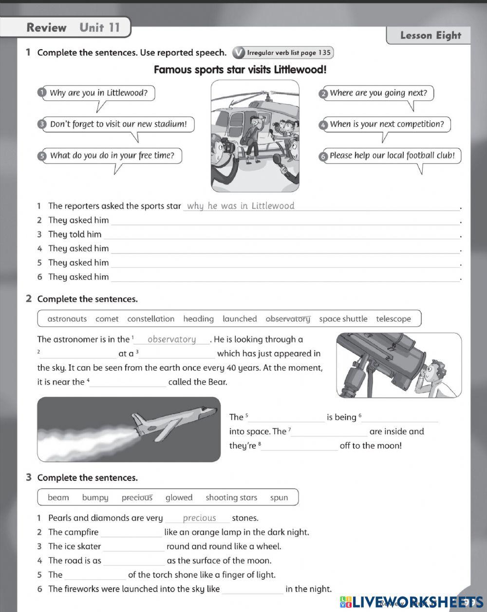 Unit 11. Review worksheet | Live Worksheets