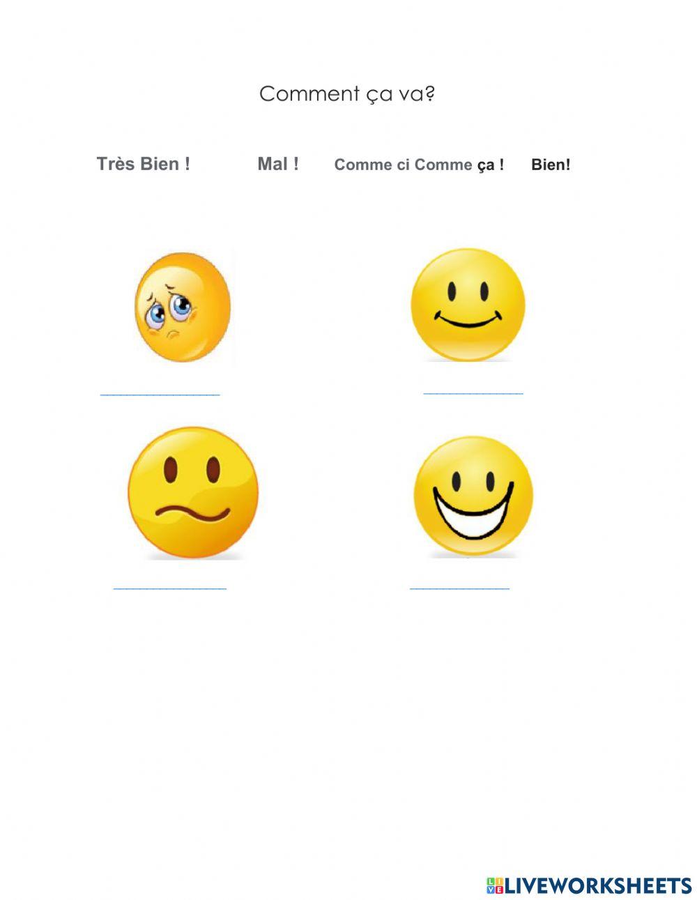 Ca va? interactive worksheet | Live Worksheets