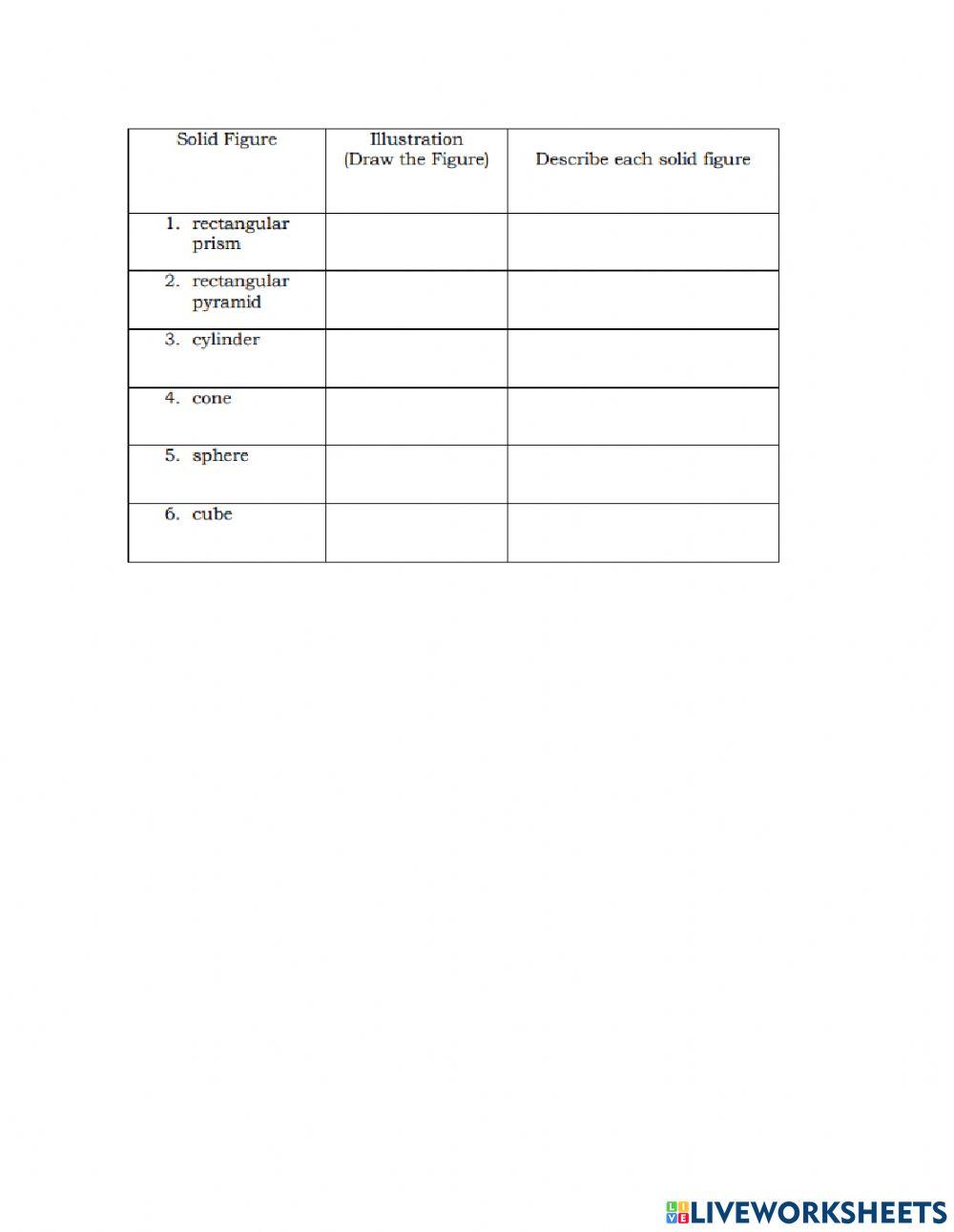 Solid Figure online exercise for | Live Worksheets