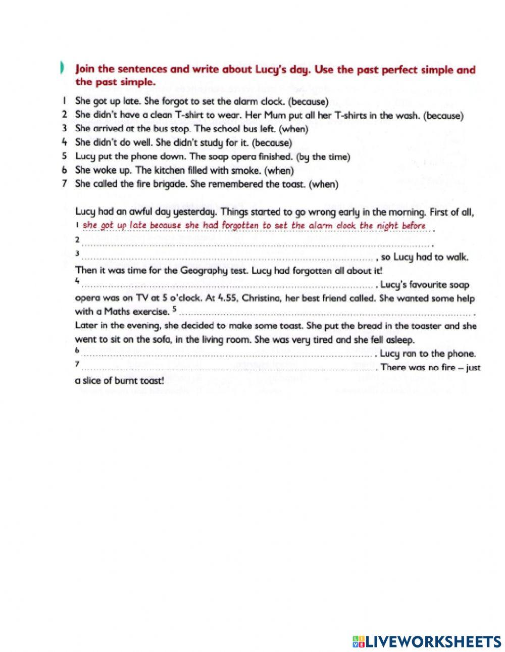 Past perfect or past simple activity | Live Worksheets