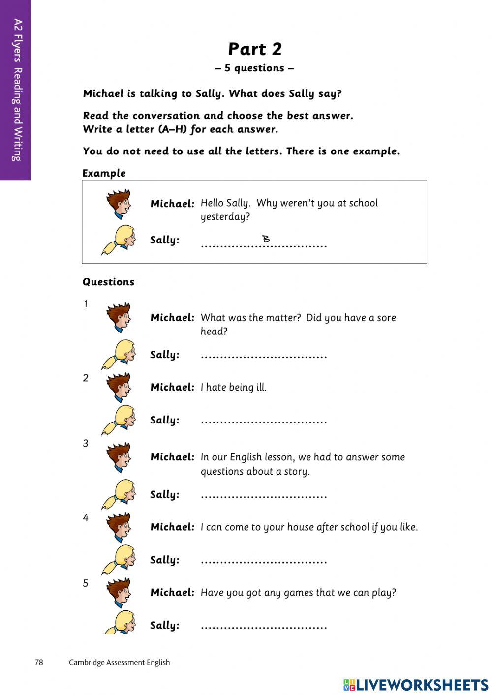 nicolesuarez | FLYERS Reading - Writing Mock Test 5306189
