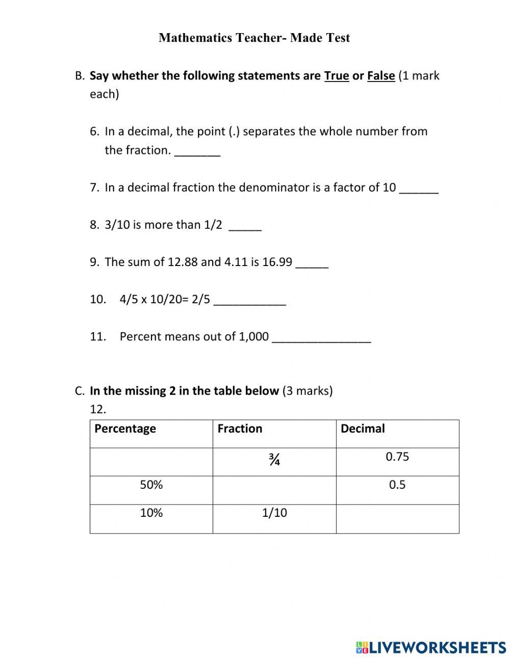 1902531 | Mathematics Assessment 5 OL G6 | Ms_RBaptiste