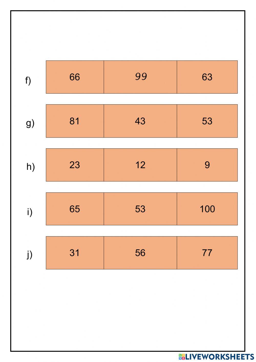 Click The Smallest Number Online Exercise For Live Worksheets click-the-smallest-number-online-exercise-for-live-worksheets