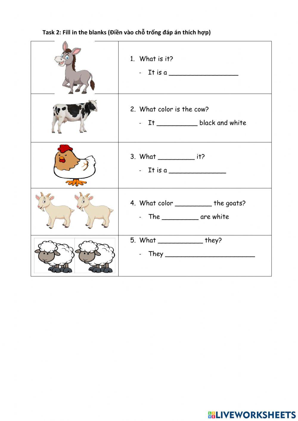 1902738 | Farm animals | Bùi Ngọc Ánh | LiveWorksheets