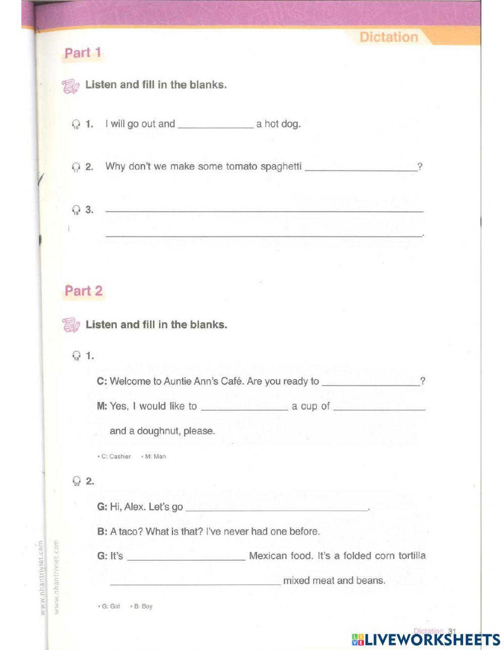 TF Unit 1 Book 2 Listening worksheet | Live Worksheets
