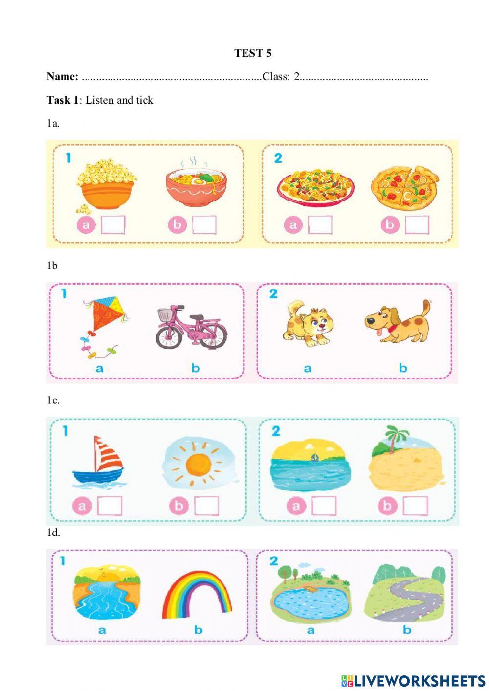 Test 5 interactive exercise for GRADE 2 | Live Worksheets