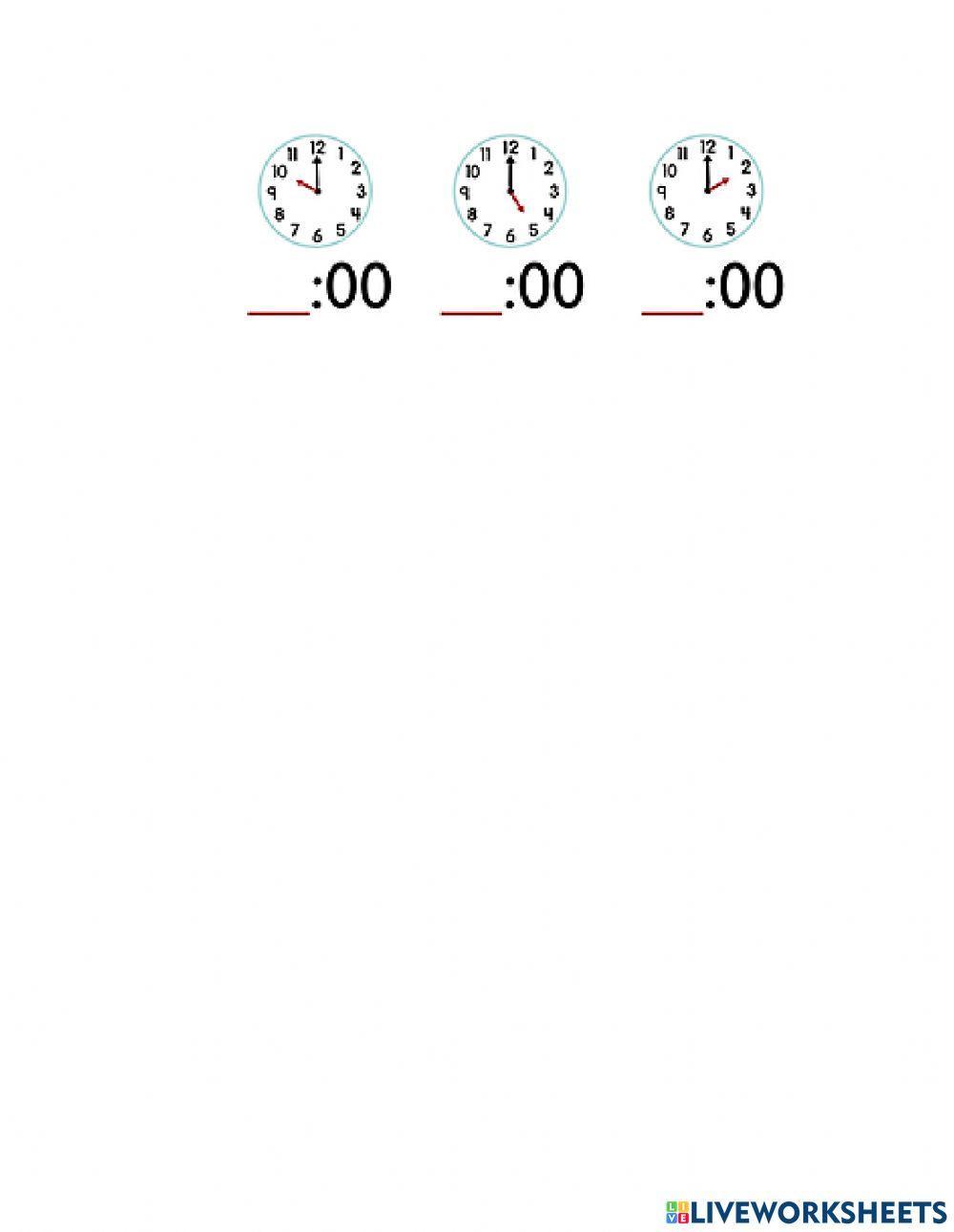 Tell Time by Ho… | Free Interactive Worksheets | 1903068