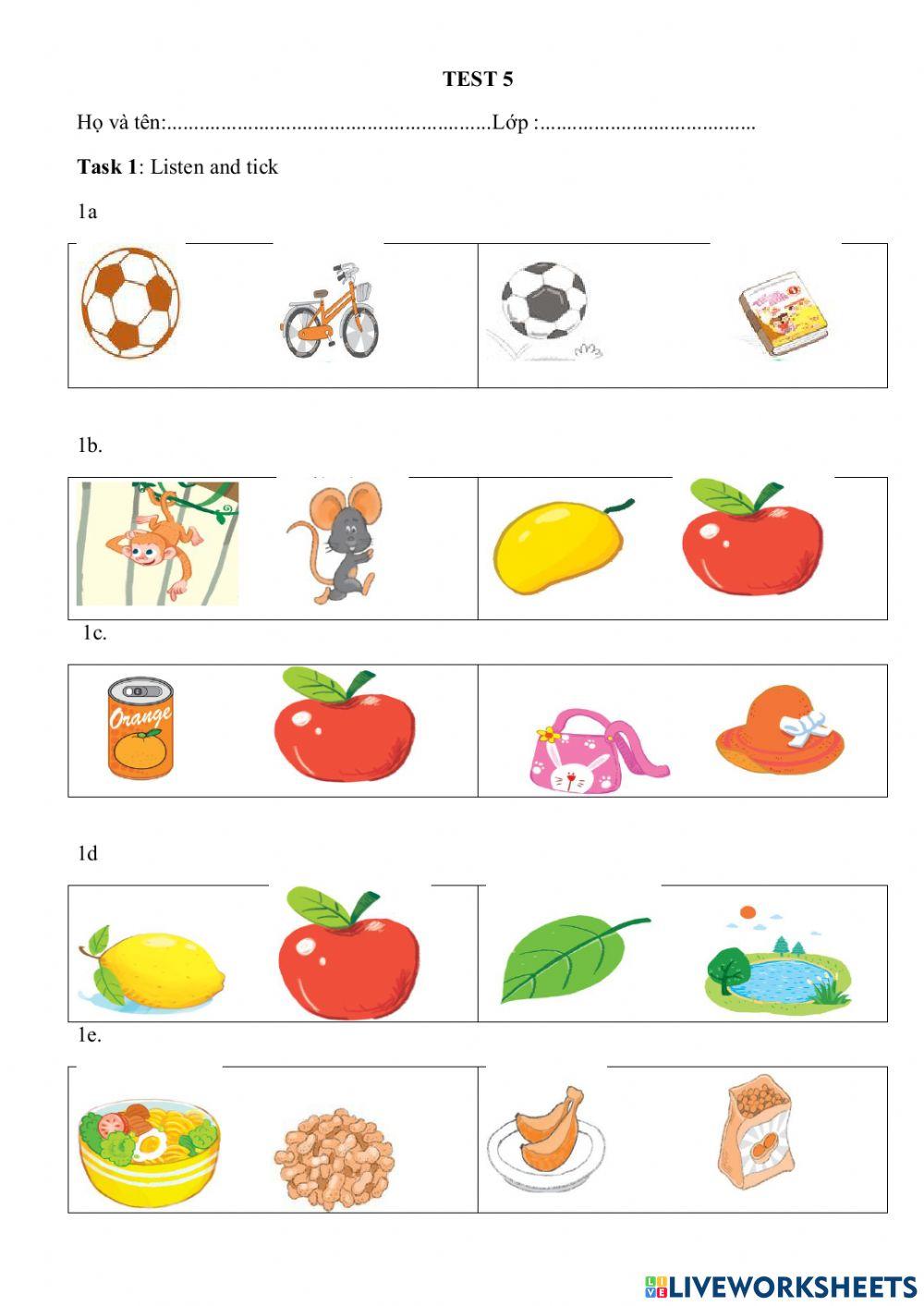 Test 5 online pdf worksheet | Live Worksheets